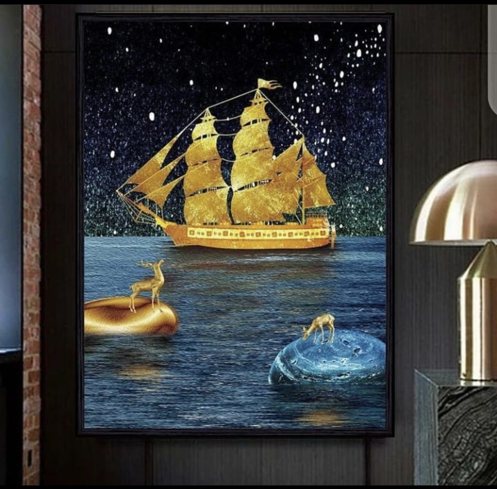 Golden Boat Wall Art Talk Frames golden-boat-wall-art-talk-frames